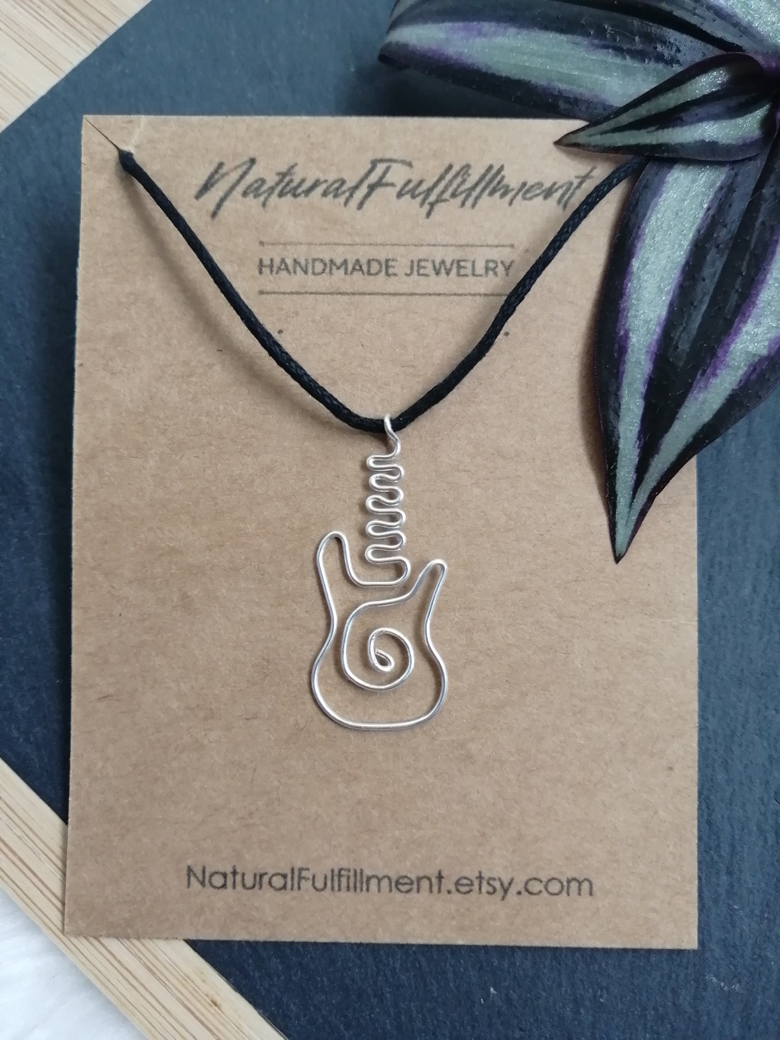 Wire Wrapped Guitar Electric Guitar Necklace Silver Guitar - Etsy