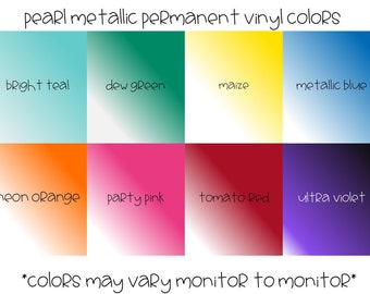Cricut Vinyl Color Swatches / Palette / Chart Permanent | Etsy