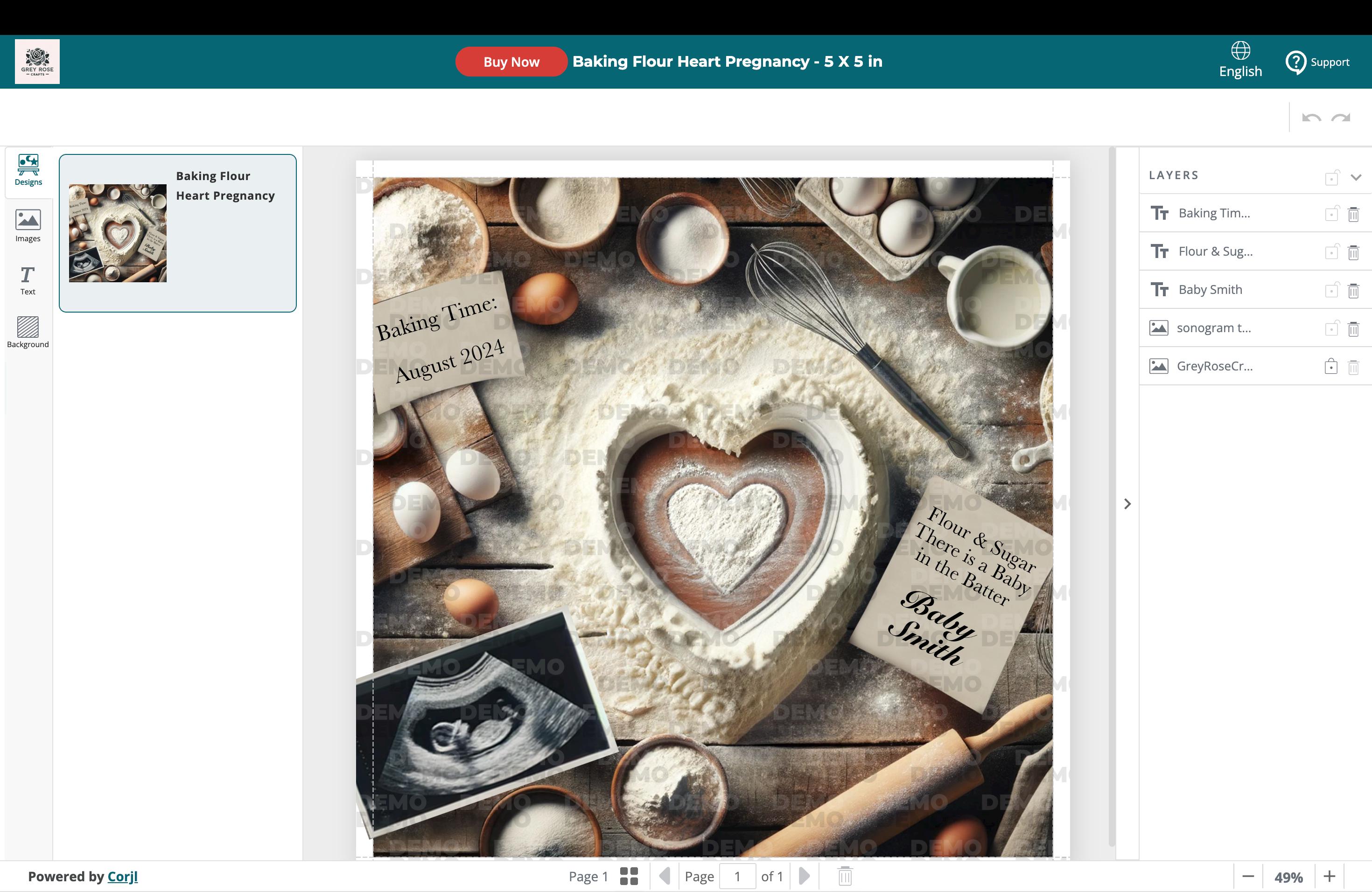 Bun in the Oven Pregnancy Announcement: Sonogram Baking Theme Digital ...