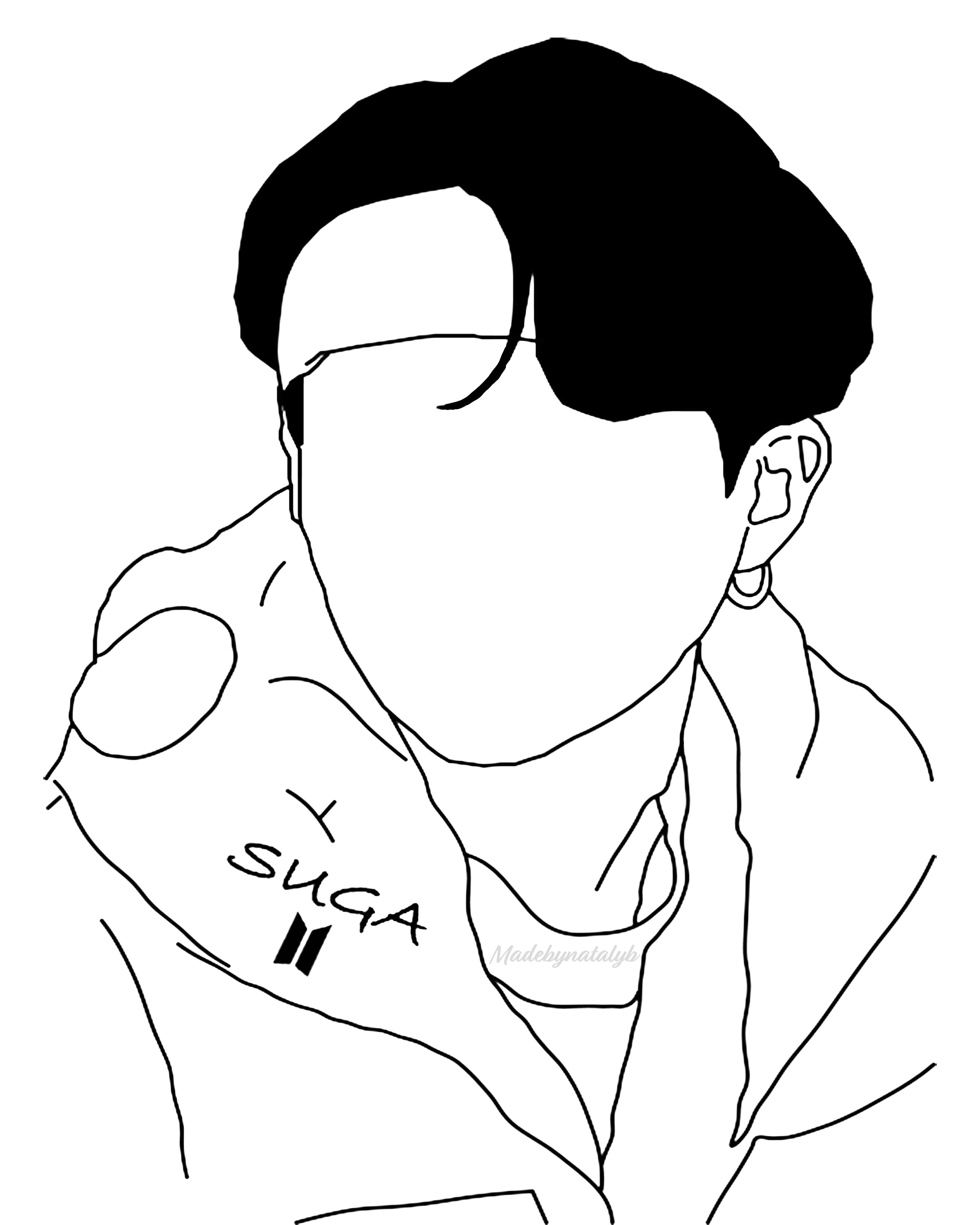 BTS Line Art Prints - Etsy