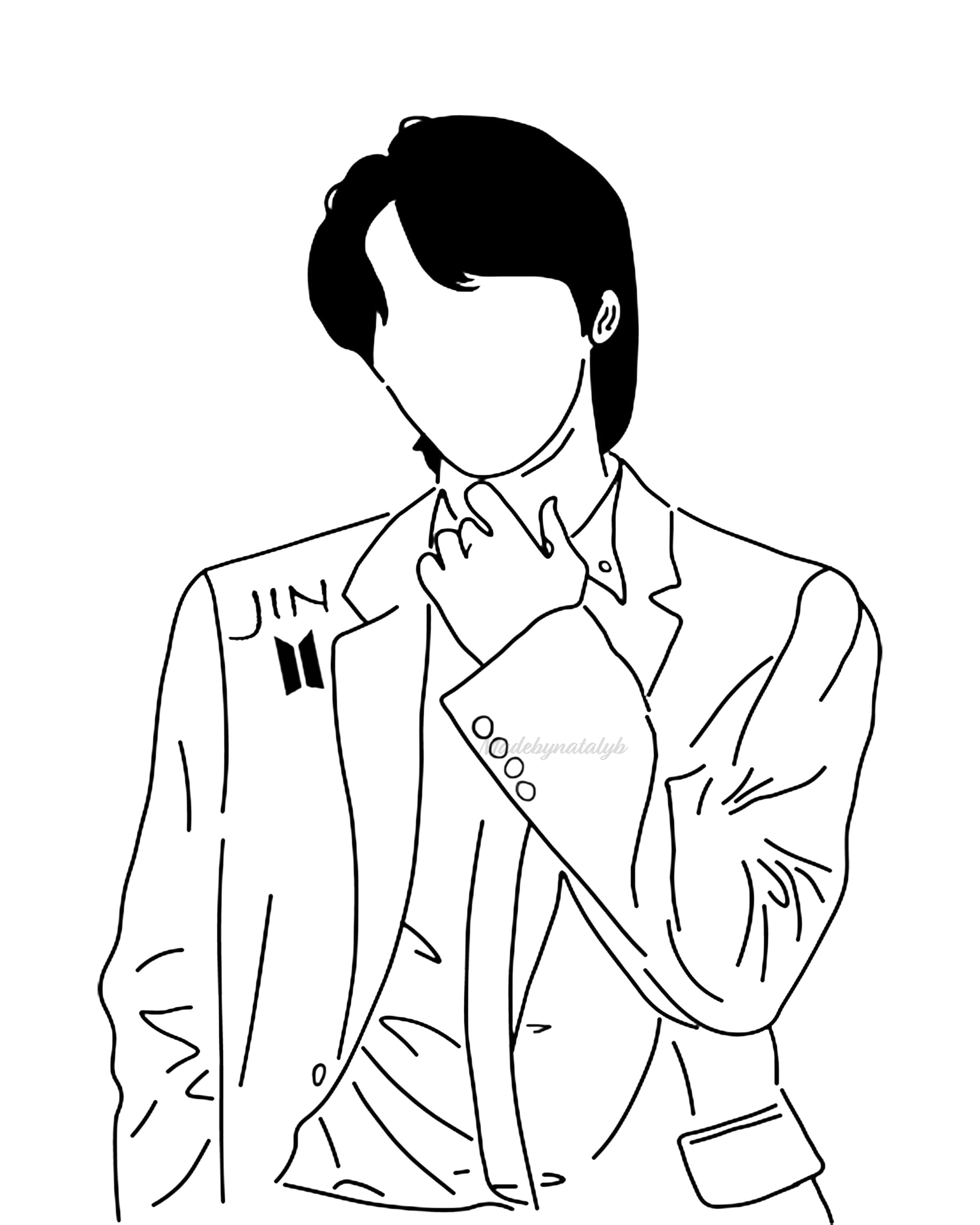 BTS Line Art Prints - Etsy