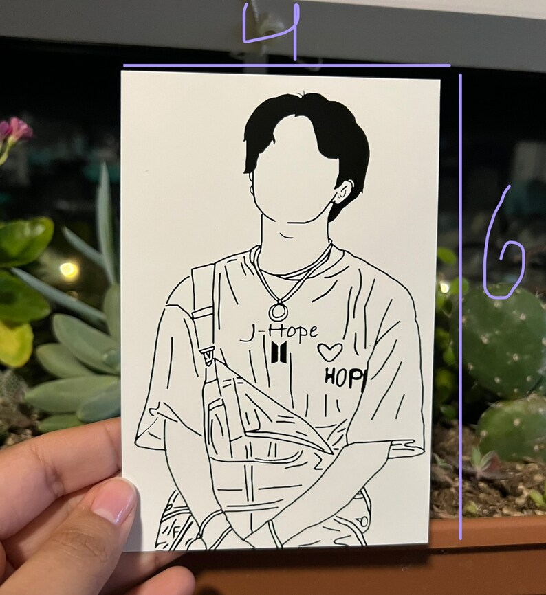BTS Line Art Prints - Etsy