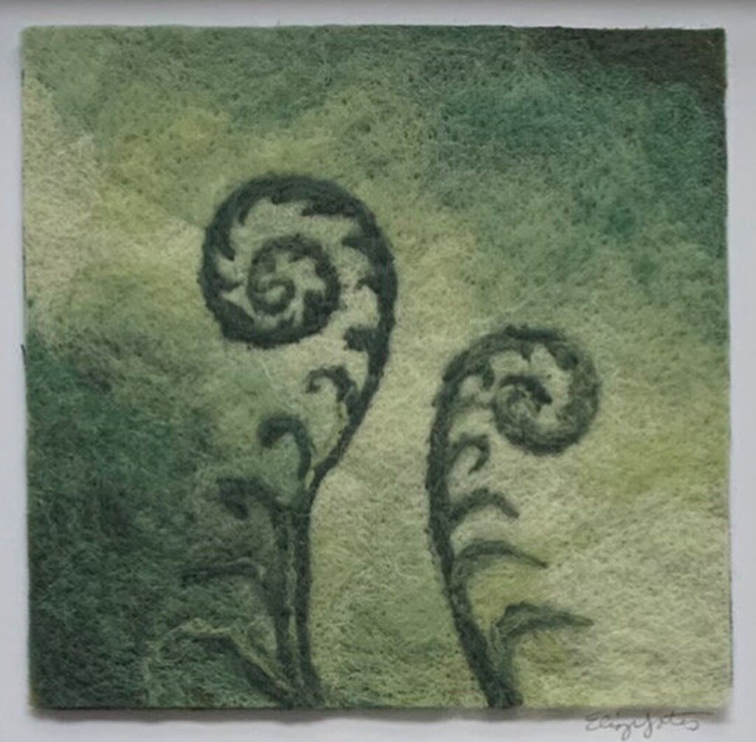 Fiddleheads, Felted Wool, Mounted on 8” Matte, in 9” Square Frame - Etsy