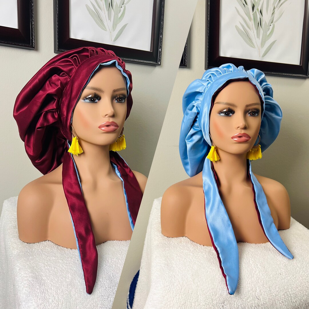 Reversible Two Sided Satin Bonnets for Women / Women Sleep Gear / Silk ...