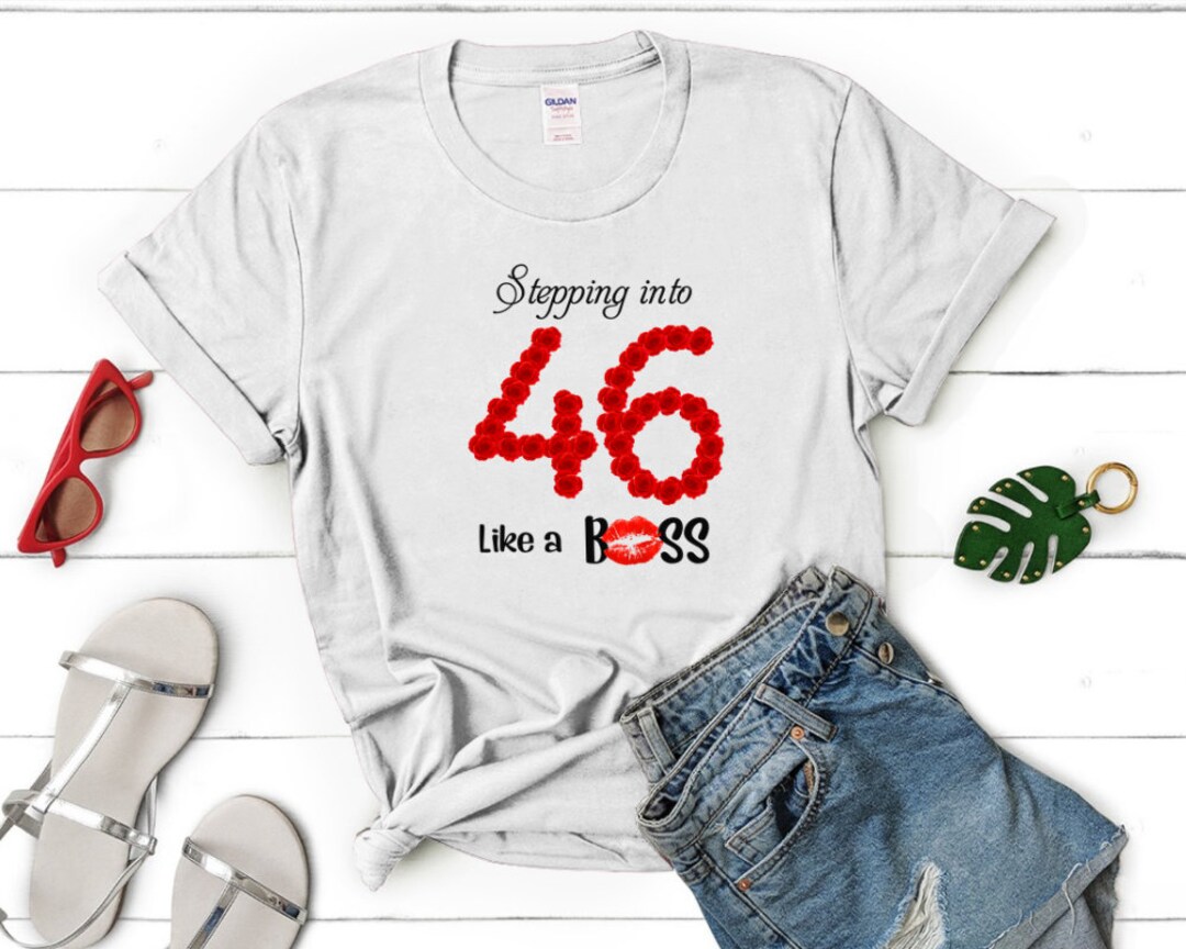 Stepping Into 46 Multicolor, 46th Birthday Shirt Ideas, 46th Birthday ...