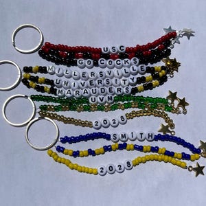 Custom Beaded College Keychain - Etsy