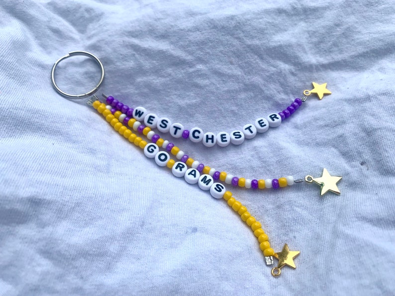 Custom Beaded College Keychain - Etsy