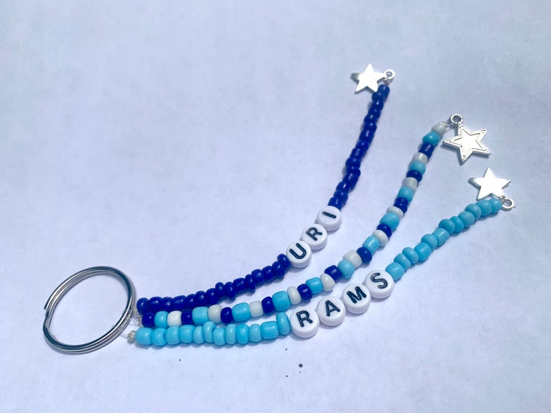 Custom Beaded College Keychain - Etsy