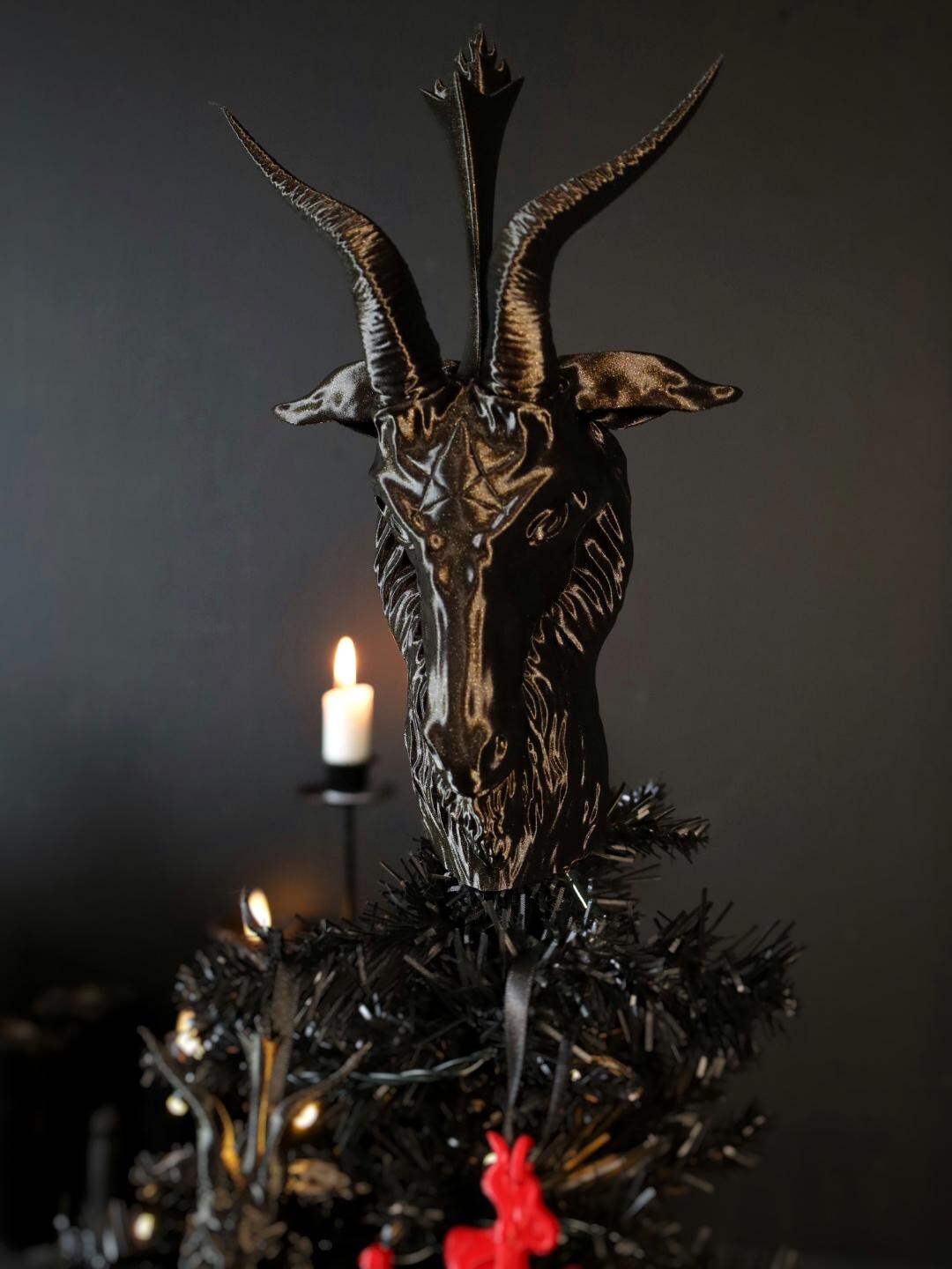 Baphomet Tree Topper: Gothic Halloween Christmas Decor - Etsy
