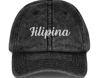 Pinay Filipino Vintage Cotton Twill Cap, Filipino Cap, Filipina Cap ...