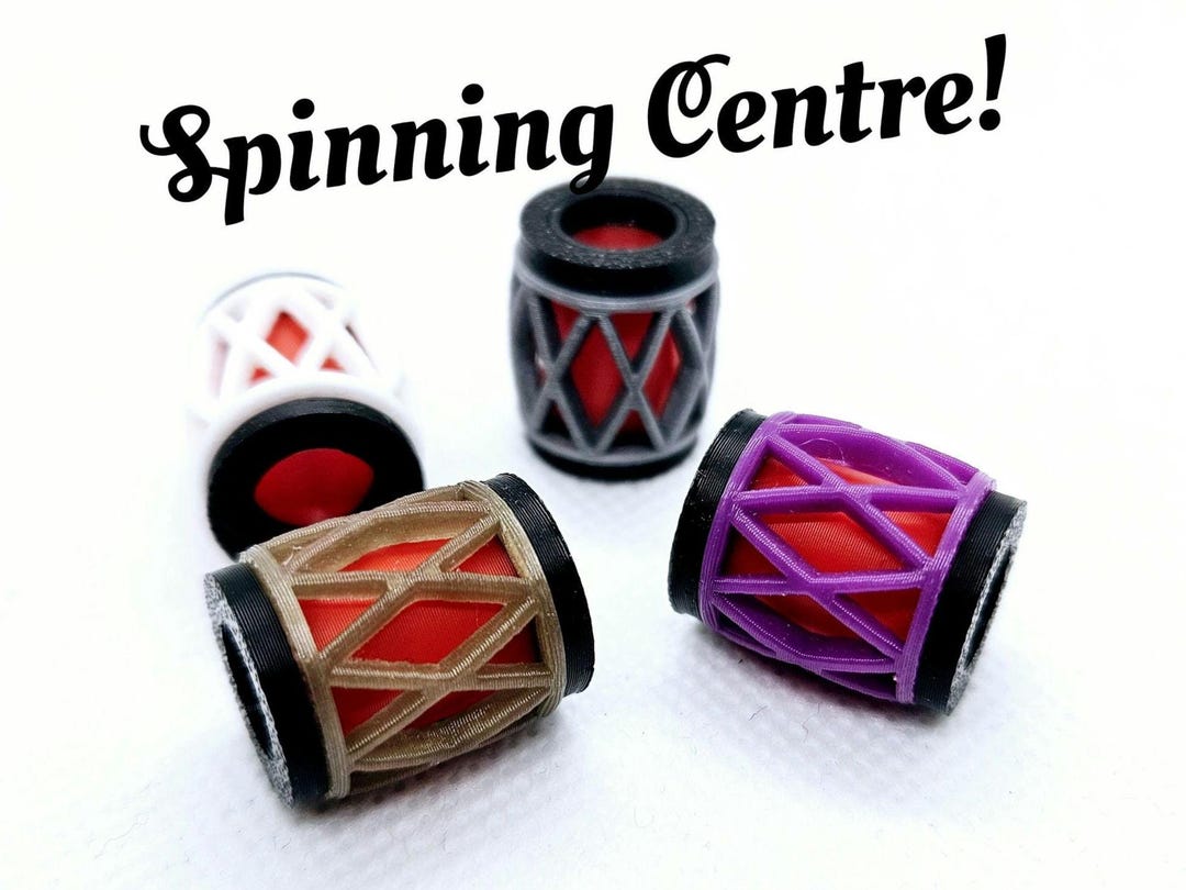 Spinning Cage Dreadlock Bead- Red Center. Various Colour Cages, 8mm ...