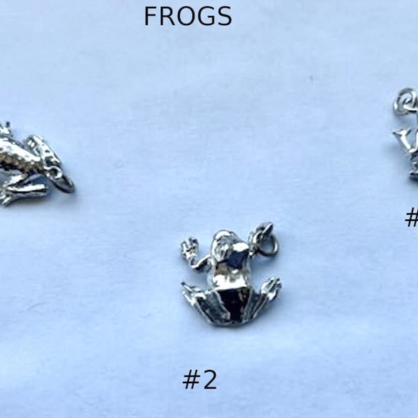 Sterling Silver Frog Charm - Etsy