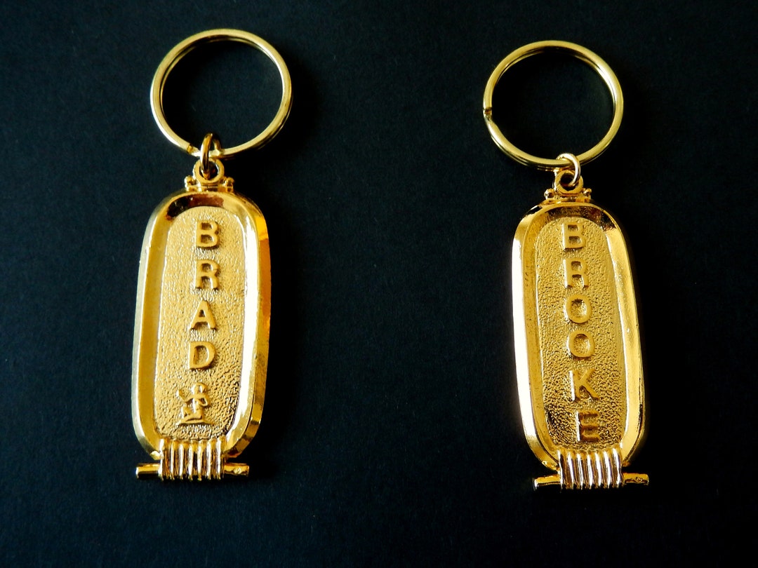 Name Key Ring / Two Sided /ancient Egyptian Hieroglyphic / English Name ...