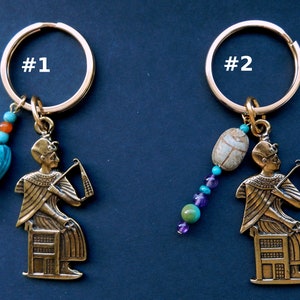 Ancient Egyptian Pharaoh Key Ring / Antique Gold Tone / Egyptian ...