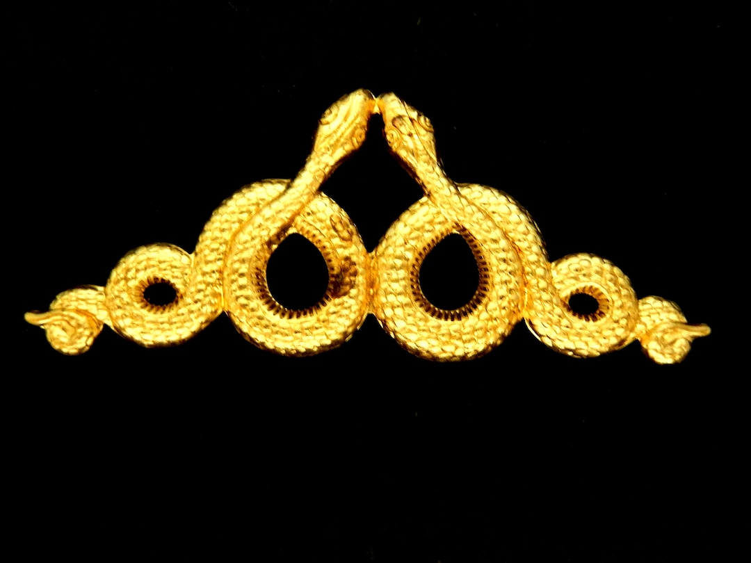 Snakes Coiled and Touching /raw Brass Stamping/ One Piece / 2 5/8" X 1 ...