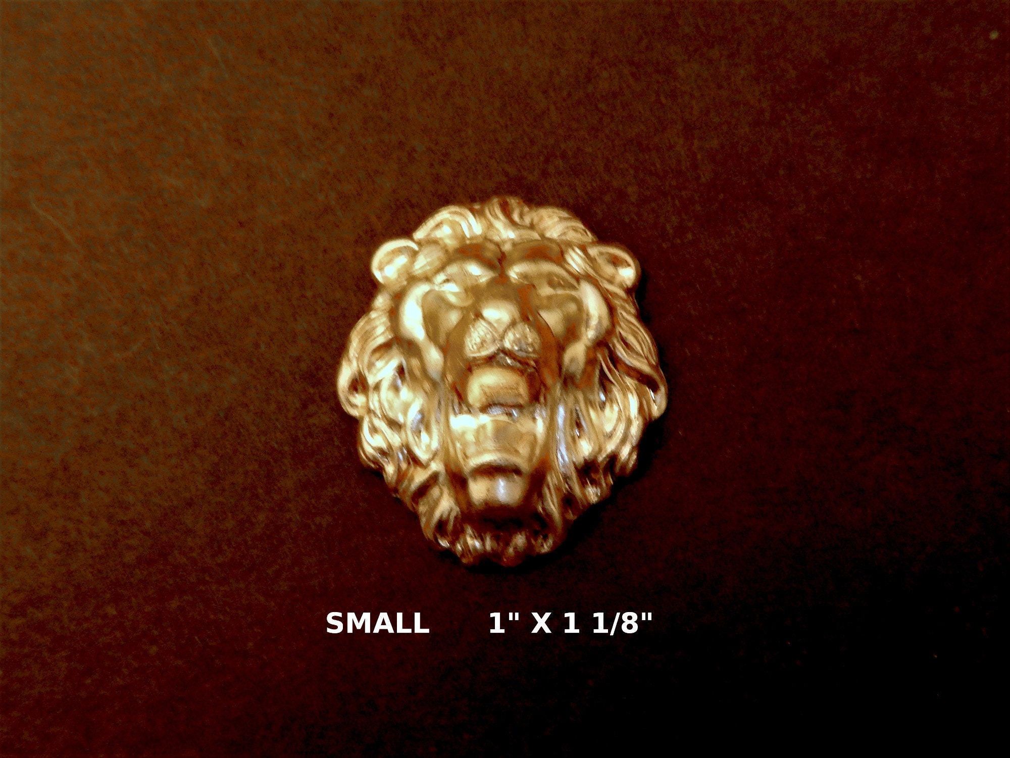 NEW LION HEAD Stampings/3 Unique Sizes/ Raw Brass / Open Back - Etsy