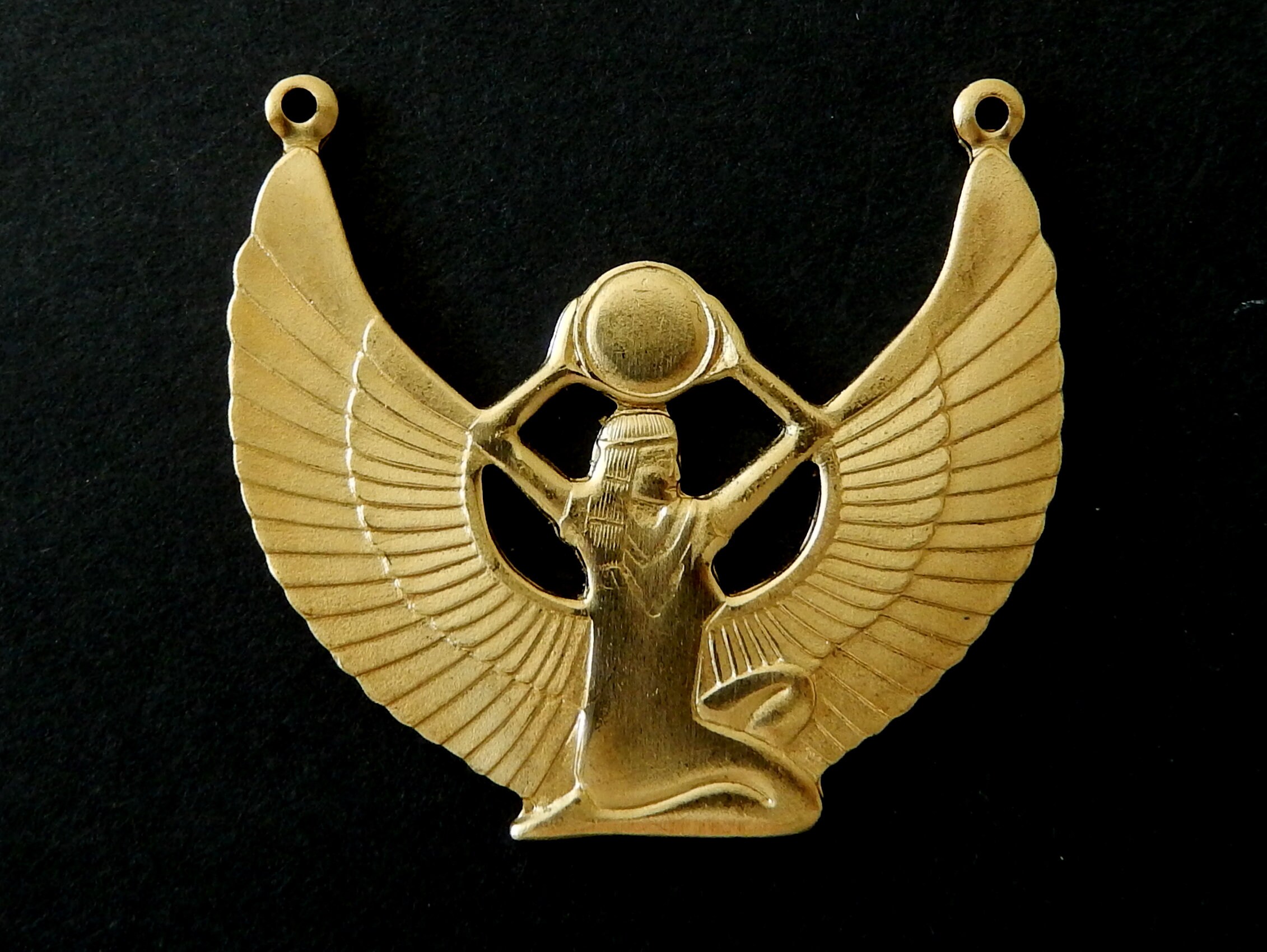 Vintage Design Raw Brass Stamping / Winged Isis / Ancient - Etsy UK