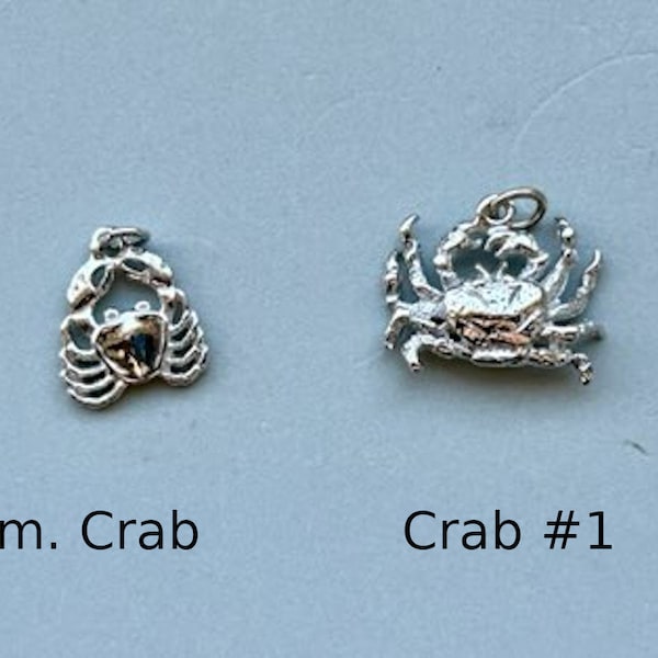 Sterling Silver Sea Creatures Charms - Etsy