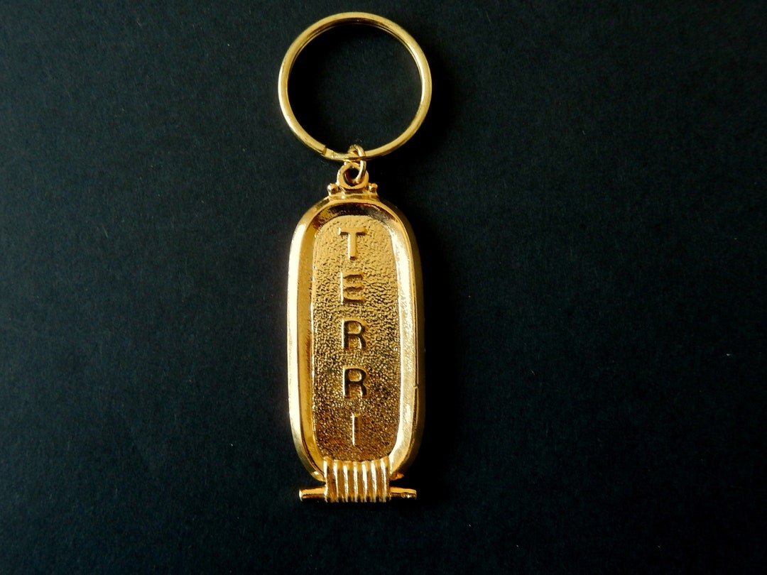 Cartouche Name Key Ring/ Ancient Egyptian Hieroglyphs/english/gold Tone ...