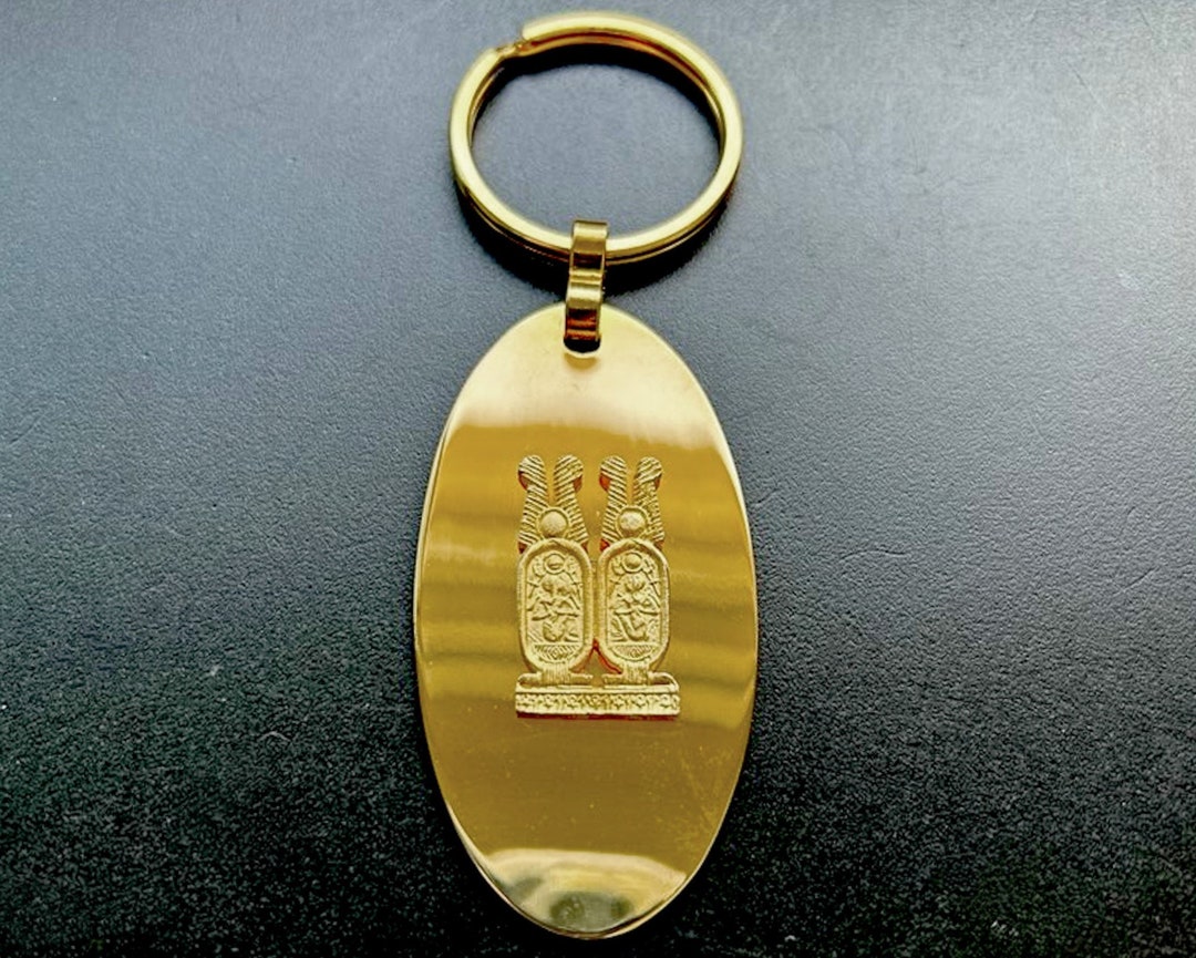Egyptian Key Ring/ramses Cartouche /large Brass Oval /35mm Split Ring ...