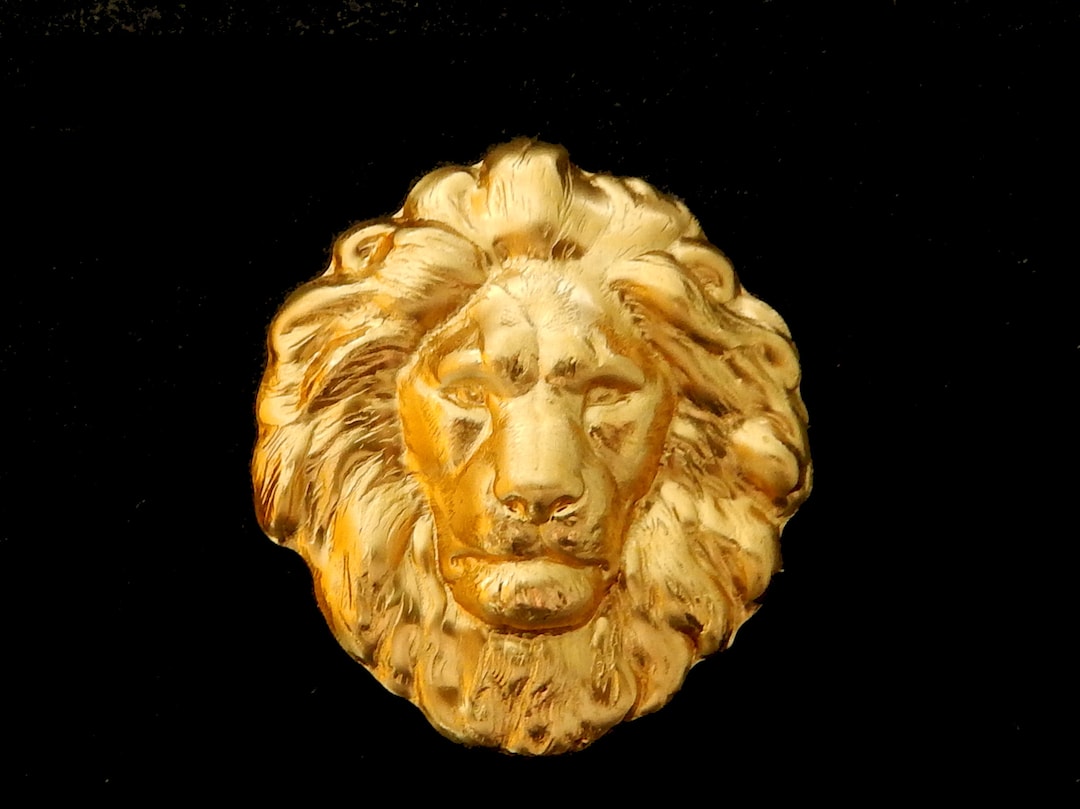 Lion Head Stamping/raw Brass /embossed Design, Craft or Jewelry ...