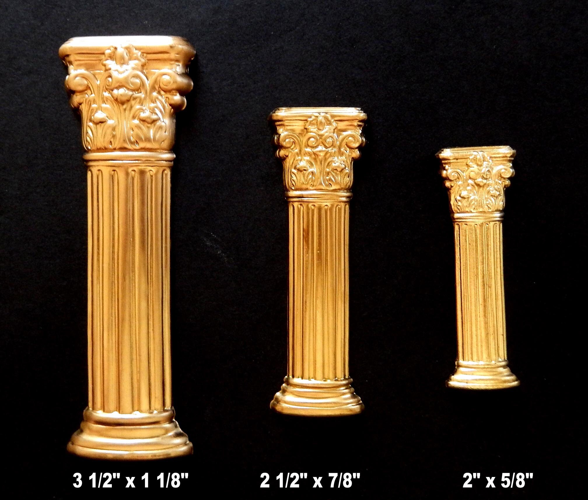 Vintage Raw Brass Stampings / Ornate Columns / 3 Sizes / | Etsy