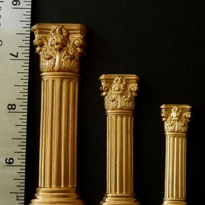 Vintage Raw Brass Stampings / Ornate Columns / 3 Sizes / Bombe' Top ...