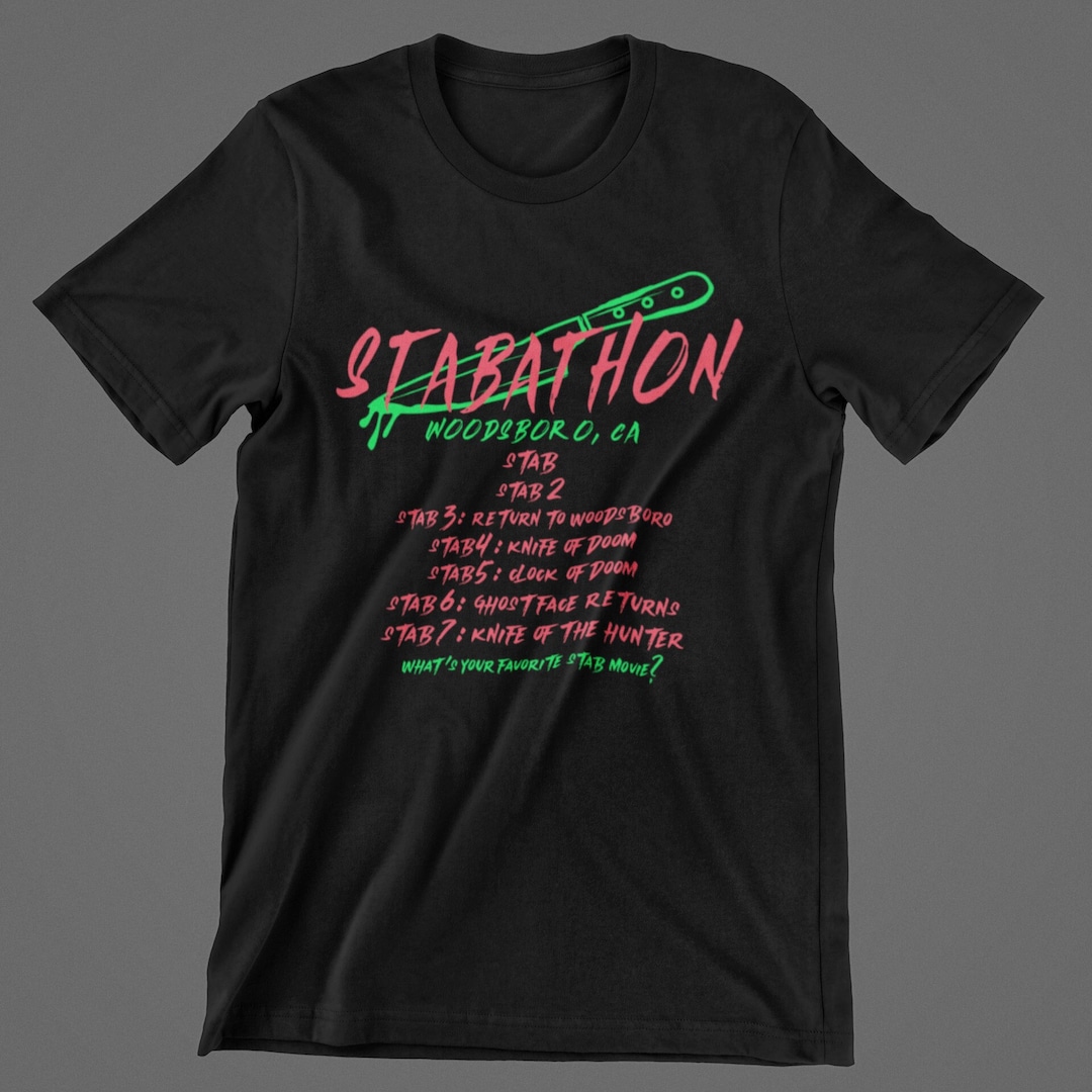 Stabathon Film Festival Unisex T-shirt | Scream Horror Film Stab Movie ...