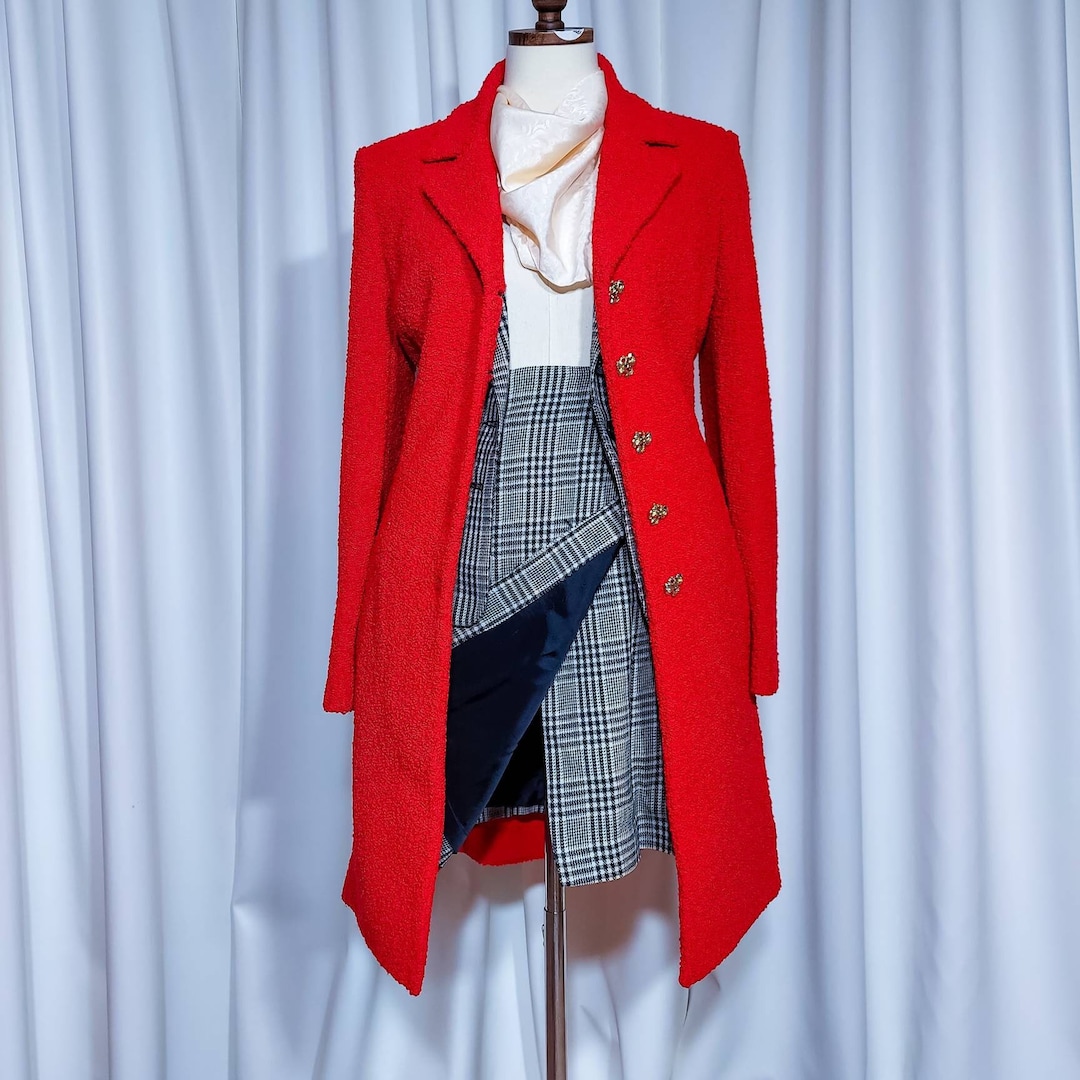 Vintage St John Red Wool Blend Coat. Stunning Dressy Designer Evening ...