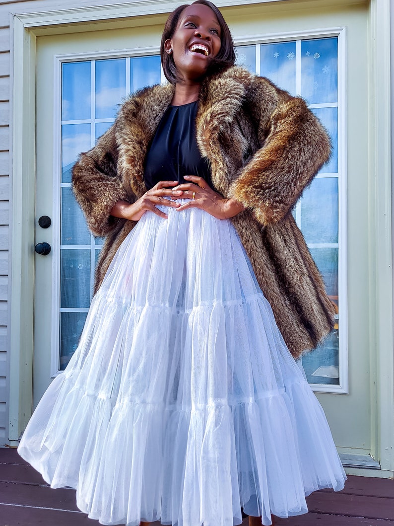 Authentic Vintage Fur Coat. Luminous Luxurious Fur Coat. Long 1970s ...