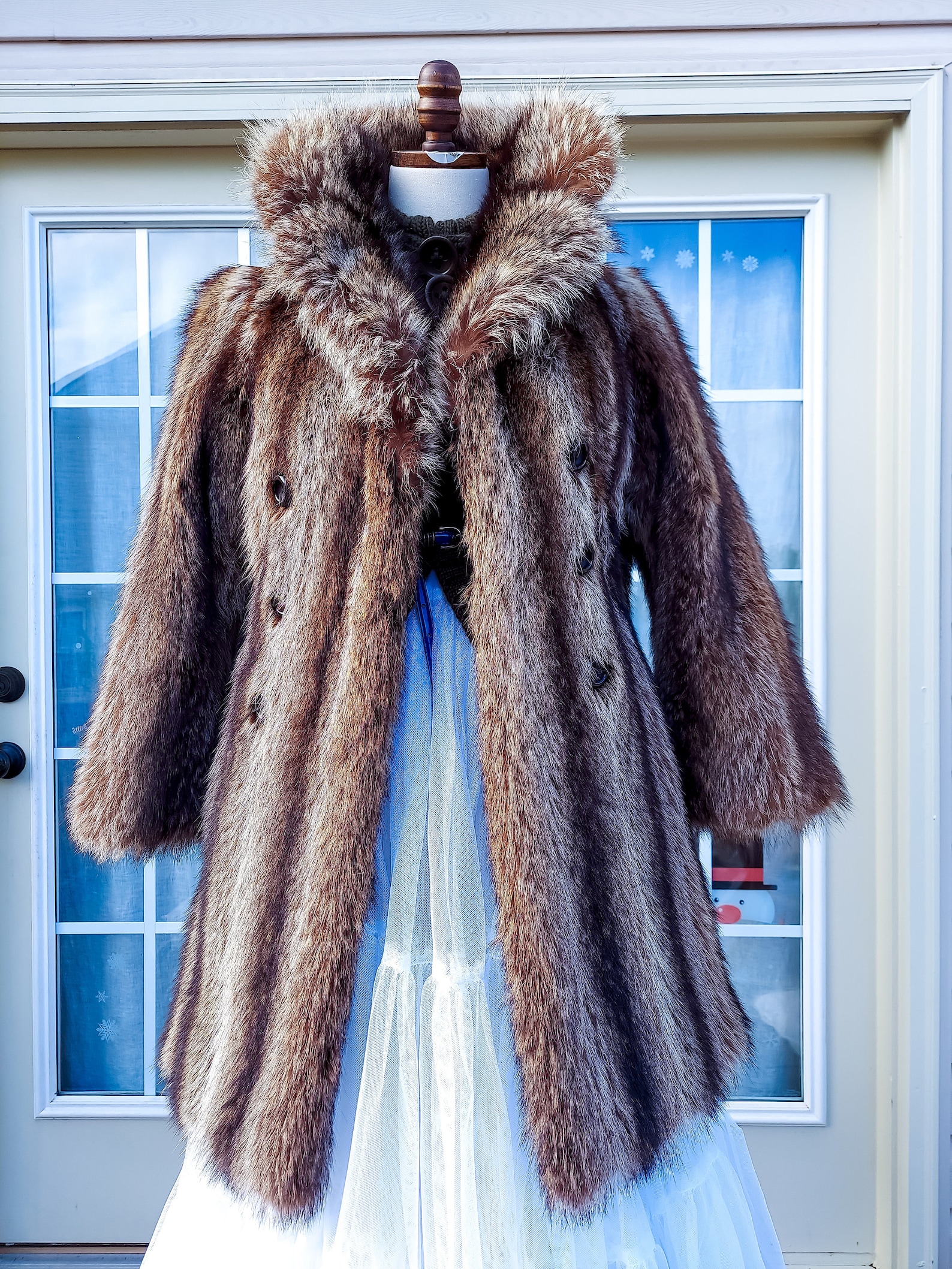 Authentic Vintage Fur Coat. Luminous Luxurious Fur Coat. Long 1970s ...