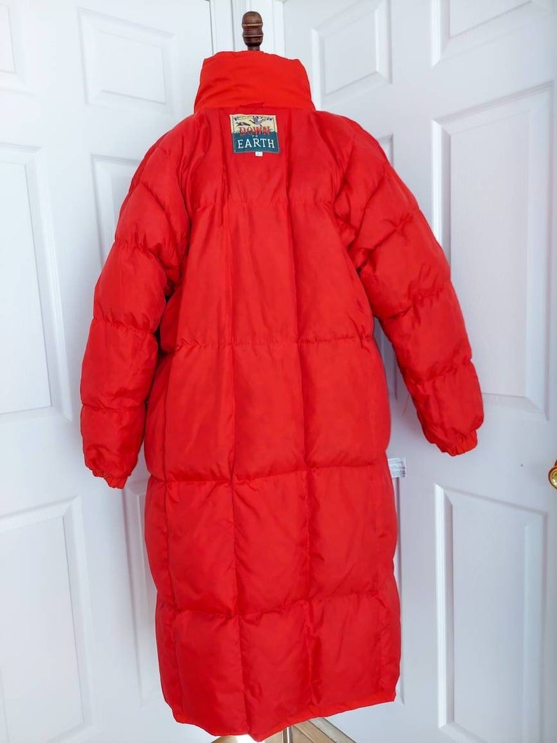 Red Full Length Puffer Jacket / 90s Red Winter Jacket / Red - Etsy