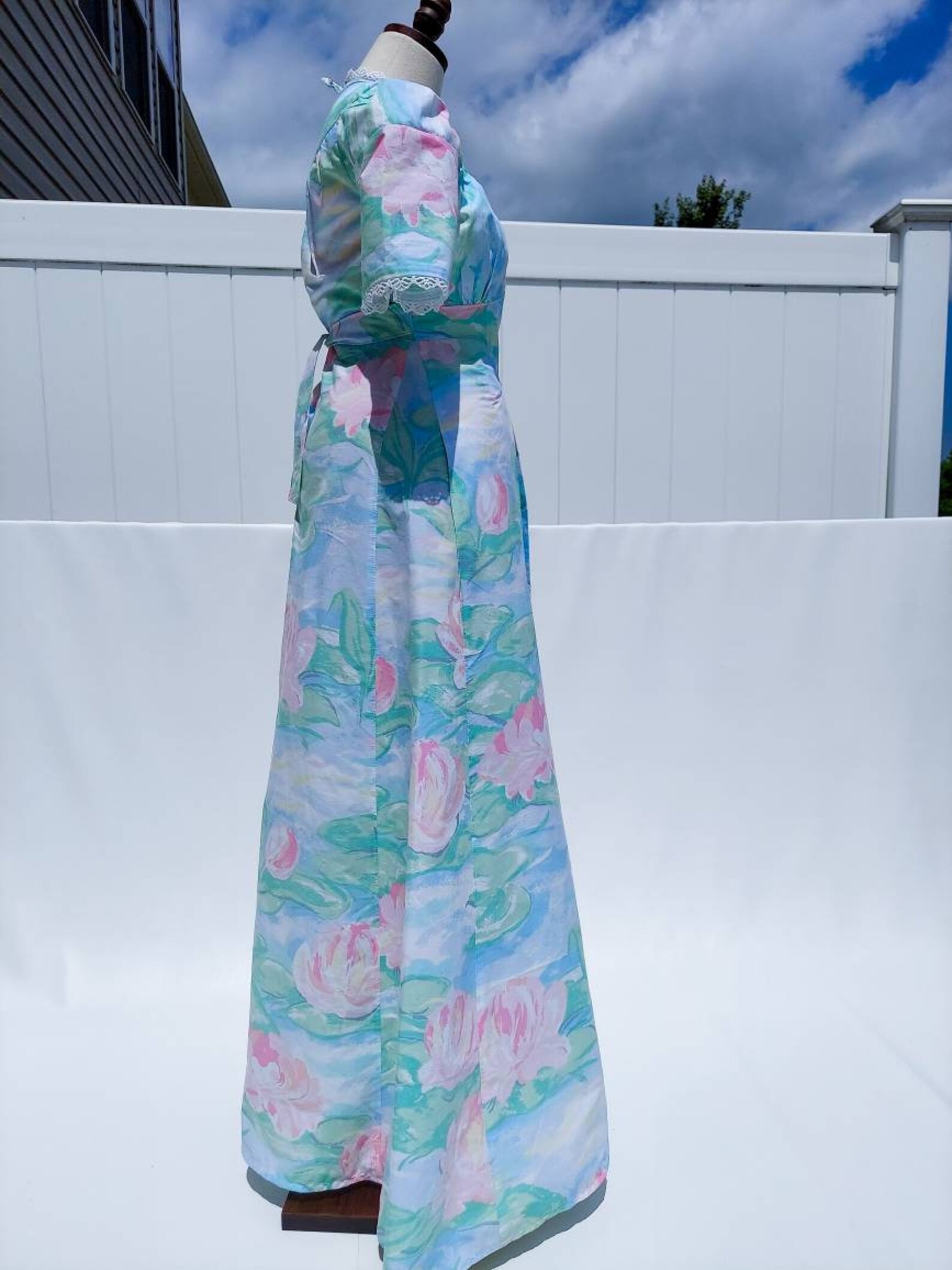Monet Museum Maxi Pastel Floral Dress / Romantic Vintage Inspired Maxi ...