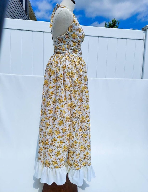 Maxi Cottage core Frill Sun Dress / Upcycled Pequot V… - Gem