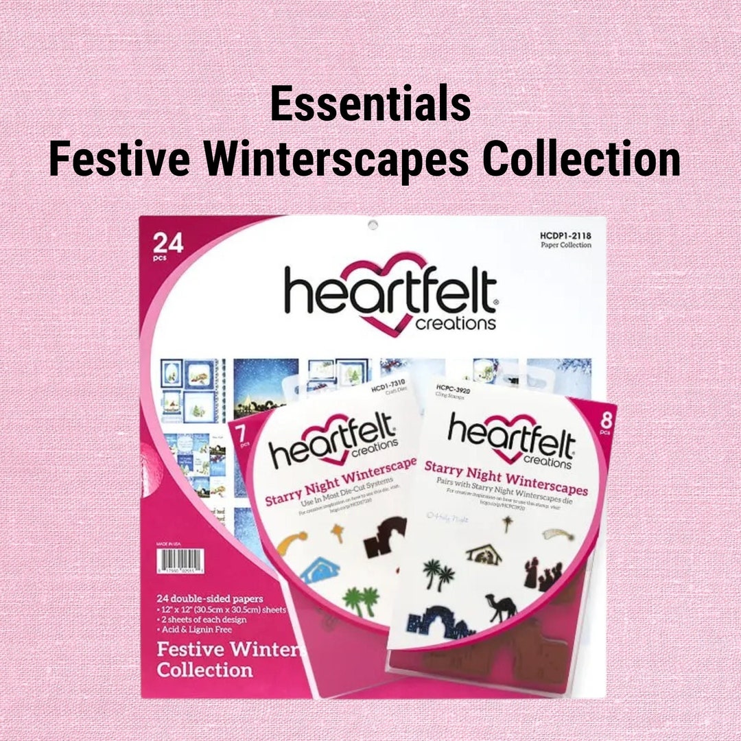 Heartfelt Creations Festive Winterscapes Bundle | 24 Double Sided ...
