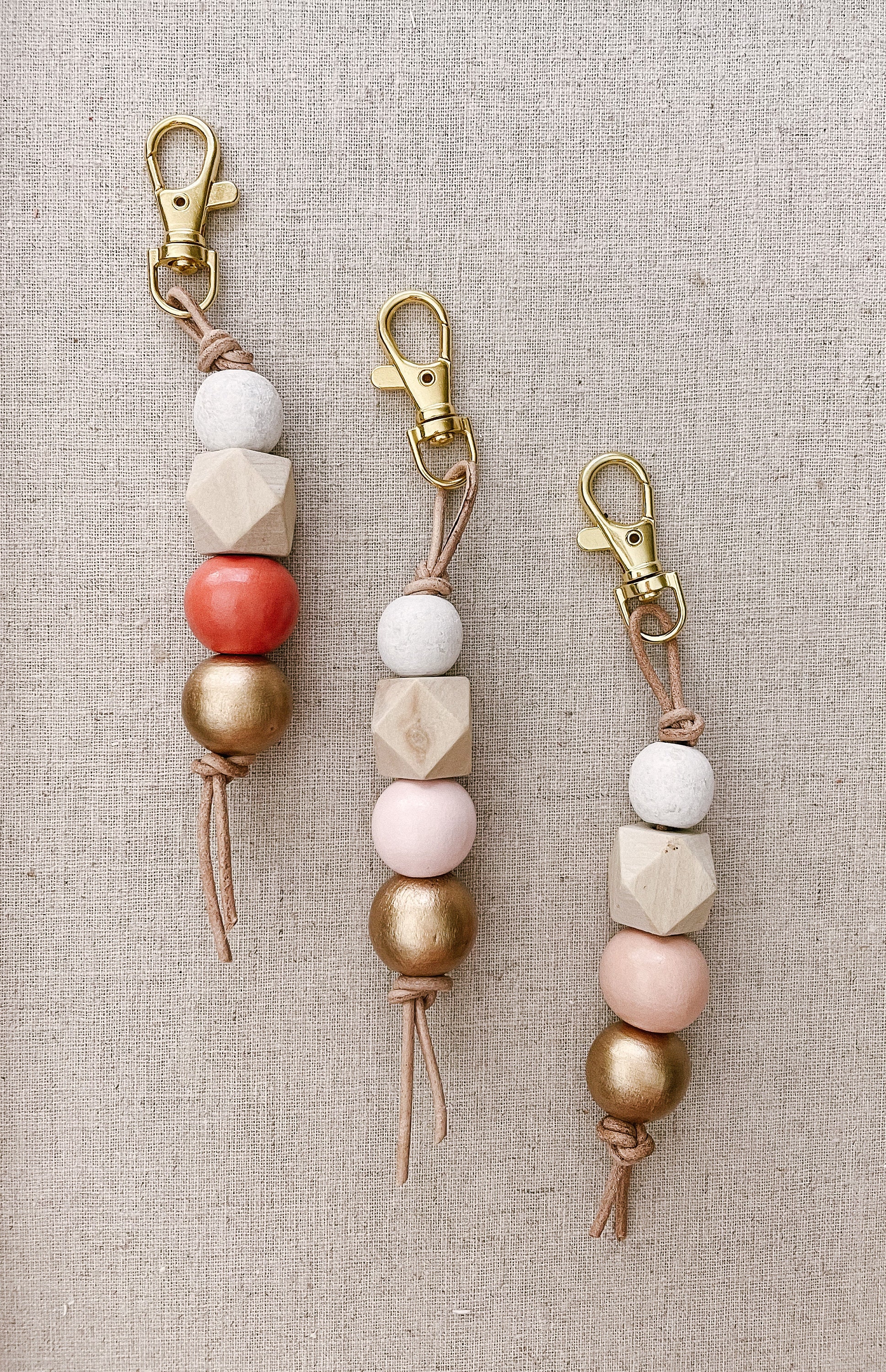 Wooden Bead Key Chain - Etsy