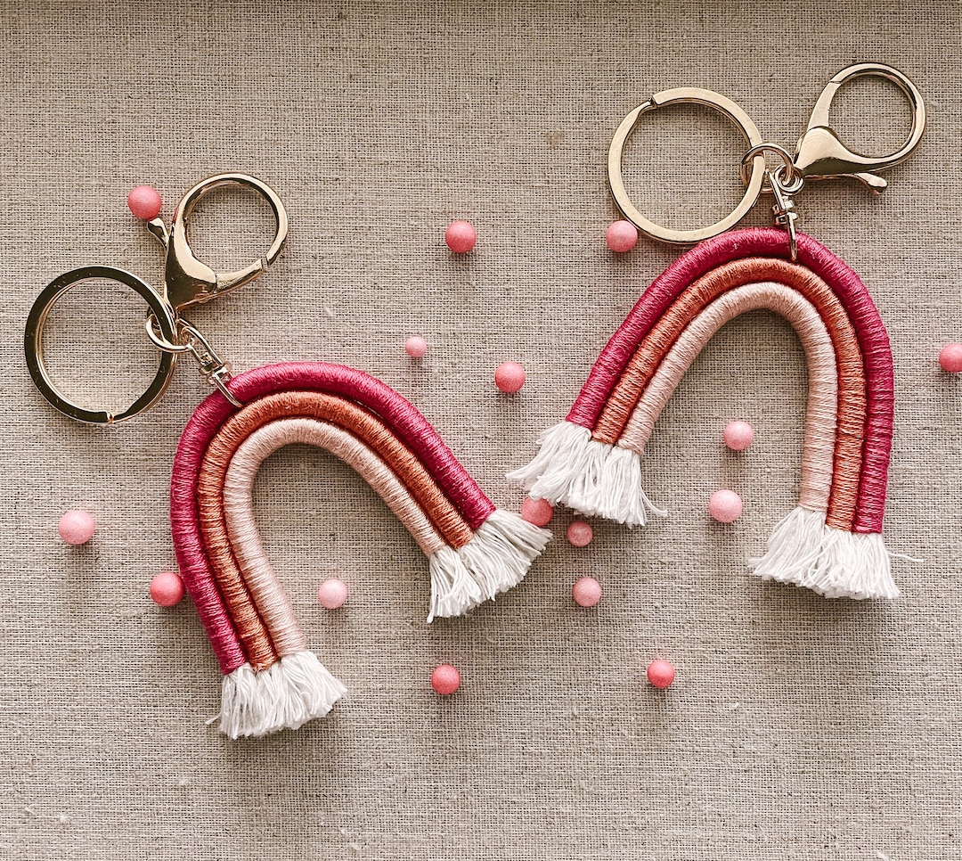 Rainbow Key Chain - Etsy