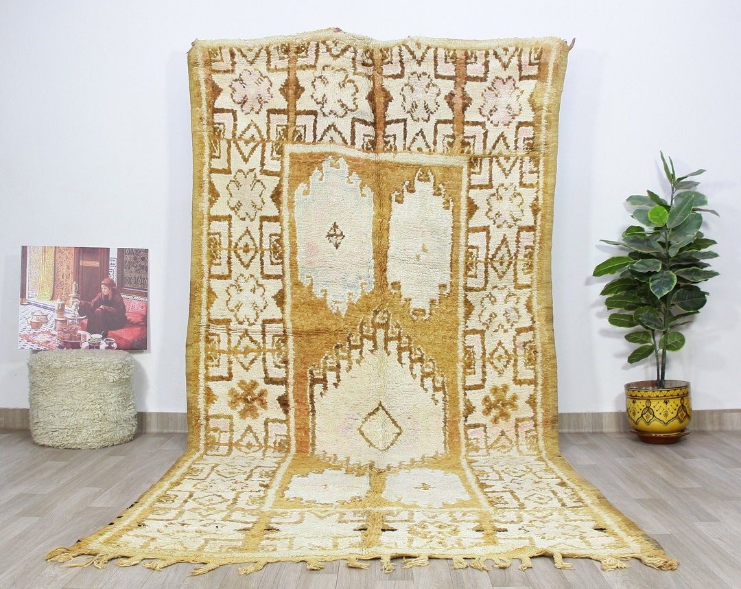 Vintage Moroccan Beni Mguild Rug-authentic Boujaad Rug-handwoven Wool ...