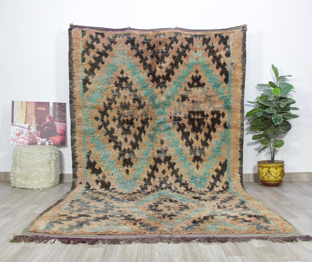 Luxurious Vintage Moroccan Rug-vintage Boujaad Rug-large Beni Mguild ...
