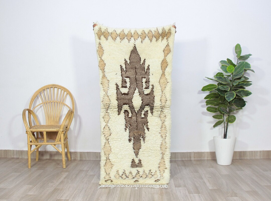 Small Moroccan Rug Aesthetic Handwoven Berber Rug Textured Moroccan Mat ...