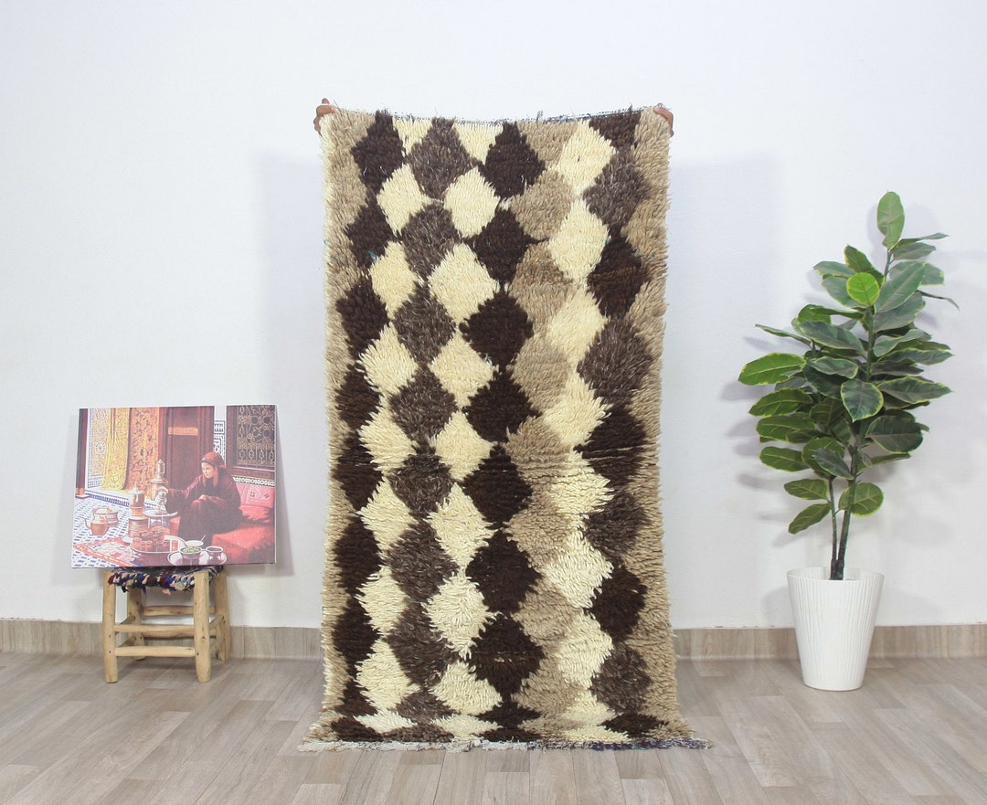 Minimalist Decor Christmas-vintage Moroccan Rug Runner Black-authentic ...