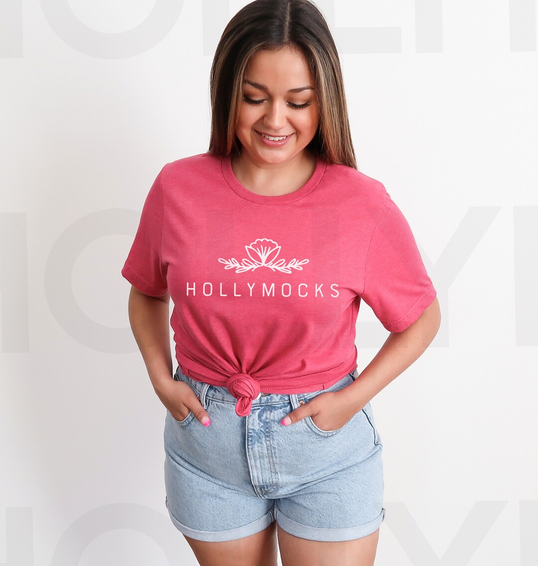 Bella Canvas 3001 Mockup | Bella Canvas 3001 Heather Raspberry | Bella ...