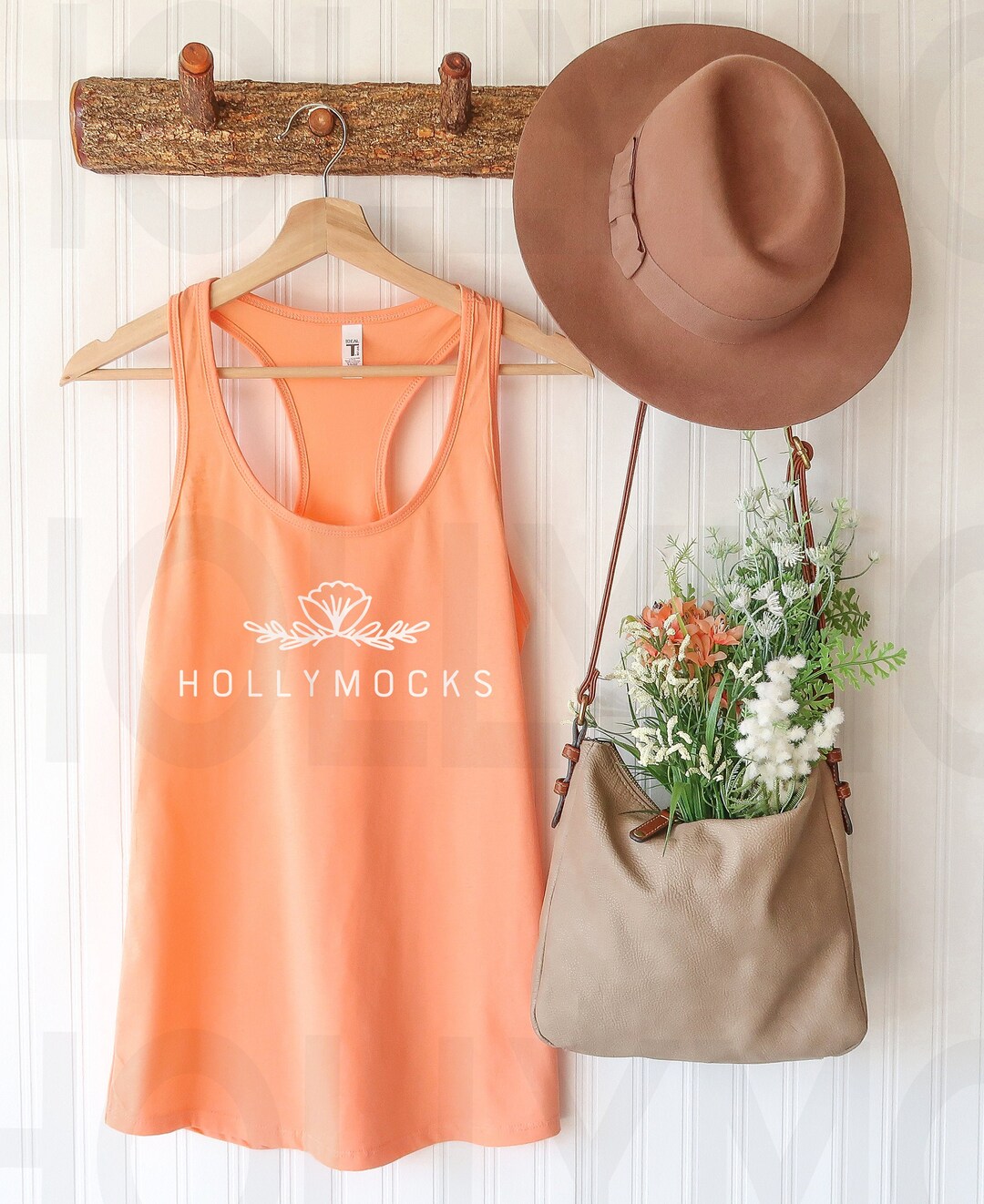 Next Level N1533 Light Orange Mockup Next Level N1533 Tank Tank Mockup ...