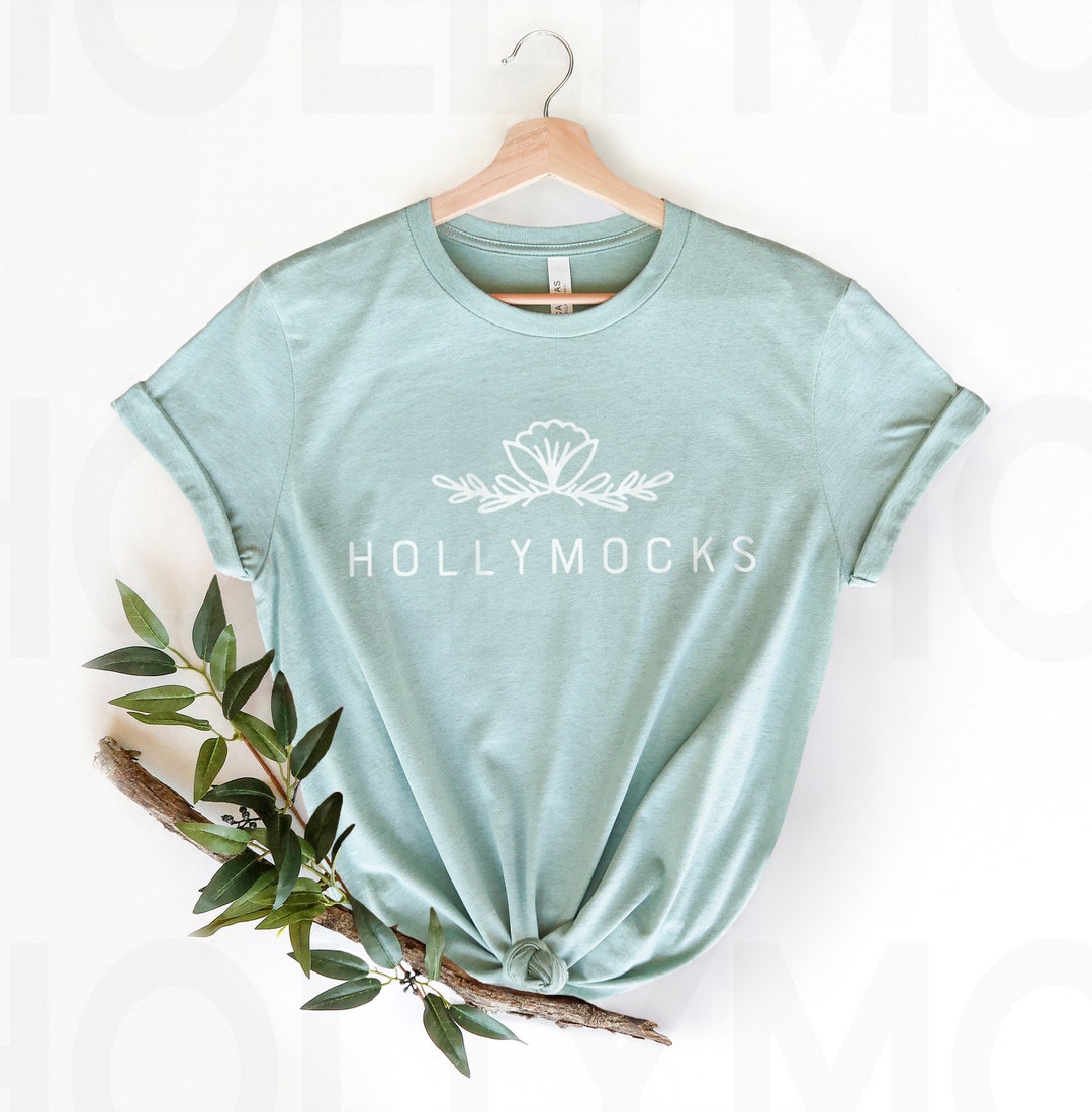 Bella Canvas 3001 Heather Dusty Blue T-shirt Mockup (digital Download ...