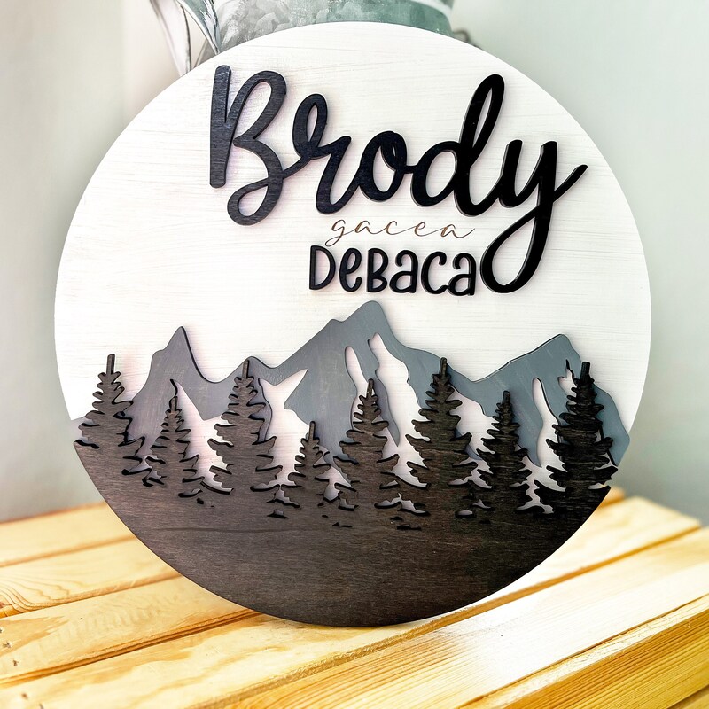 Round Nursery Sign - Etsy