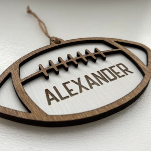 Personalized 3D Football Ornament | Christmas | Name Laser Engraved ...