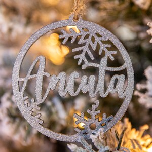 Personalized Round Snowflake Ornament | Name Tags | Christmas | Gift ...