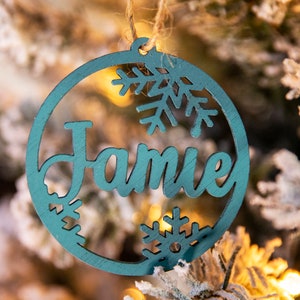 Personalized Round Snowflake Ornament | Name Tags | Christmas | Gift ...