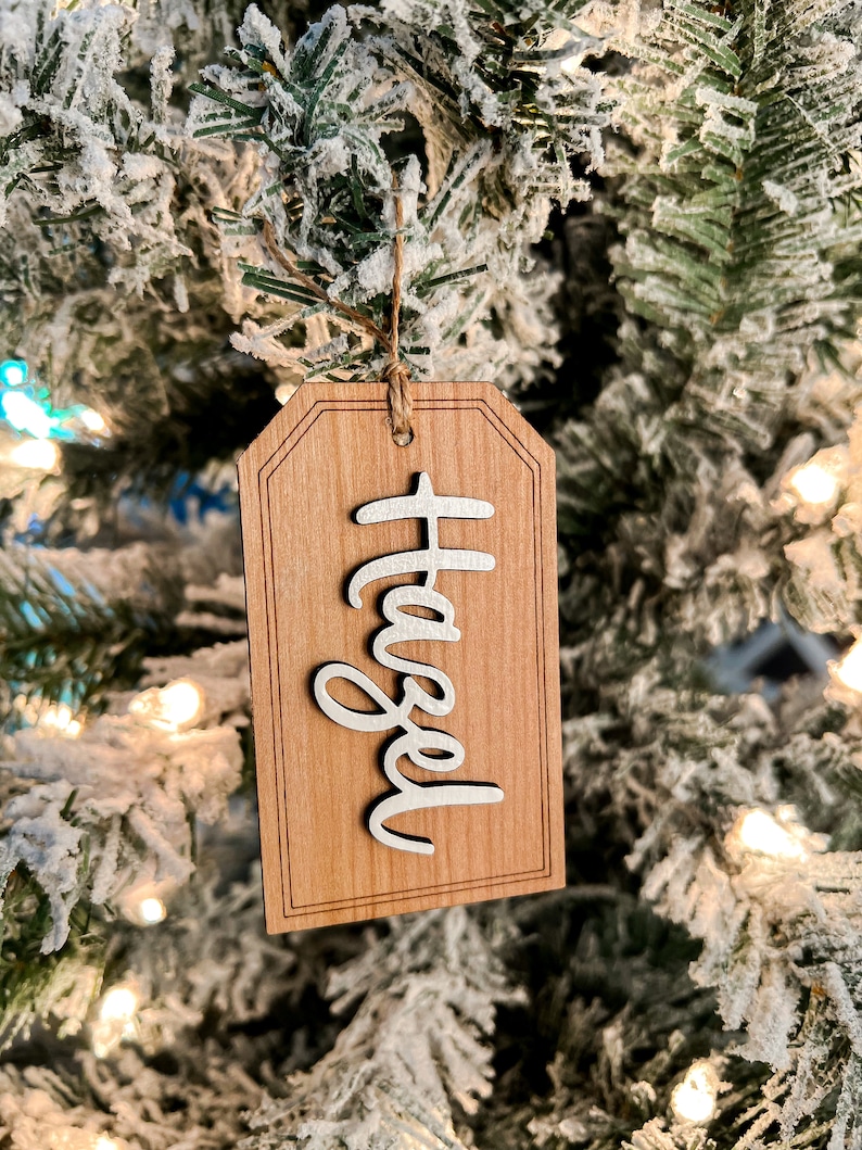 3D Personalized Name Tags | Christmas Stocking Tag | Laser Engraved ...