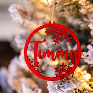Personalized Round Snowflake Ornament | Name Tags | Christmas | Gift ...